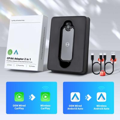 China Zinc Alloy Bluetooth Android Auto Wireless Dongle Carplay Adapter 2 In 1 for sale