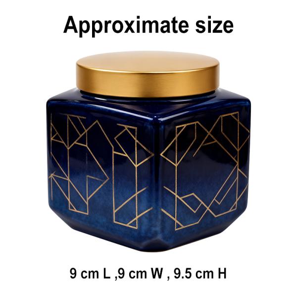 Quality Ceramic Modern Small Pet Cremation Urns With Hexagon Gold Lid Custom Designed for sale