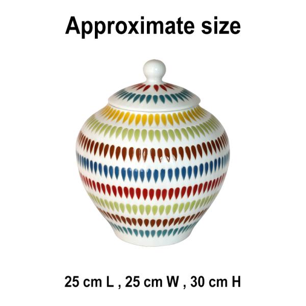 Quality Custom Size Ceramic Canister Jar Colorful Teardrop Pattern For Home Decor for sale