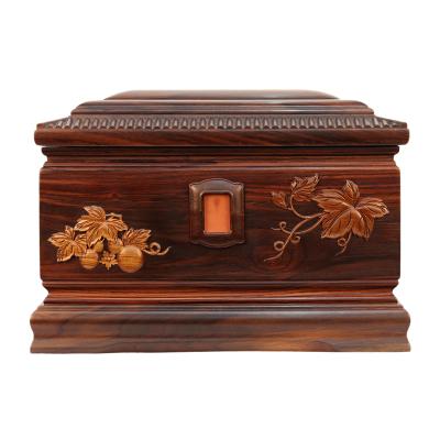 China Handmade Wooden Cremation Box Polished or Matte Finish Solid Wood Cremation Urn for sale