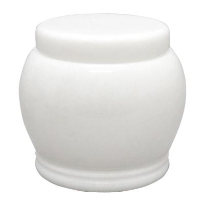 China Handcrafted White Natural Stone Ashes Urn Polished or Rough Finish 17x19cm for sale