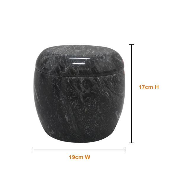 Quality Classical Style Black Marble Cremation Urns For Adults Ashes Memorial Keepsake for sale