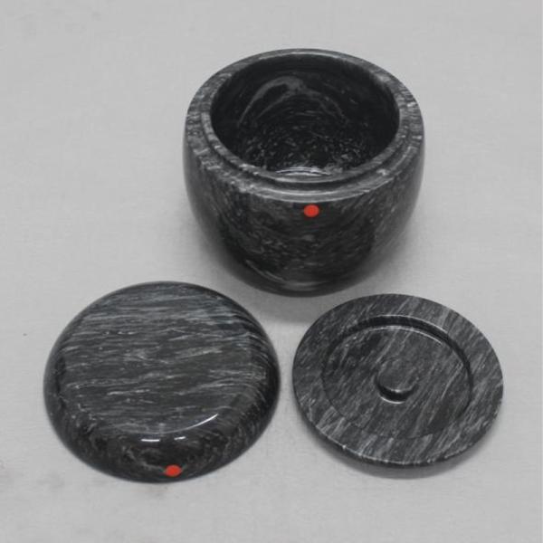 Quality Classical Style Black Marble Cremation Urns For Adults Ashes Memorial Keepsake for sale