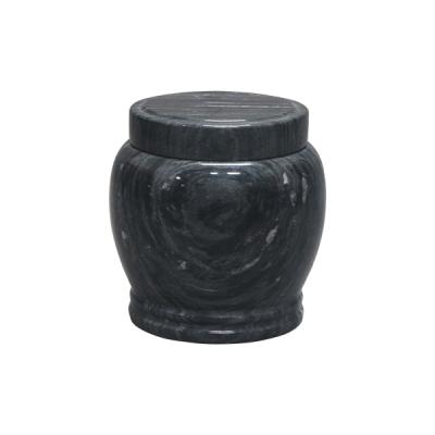China Solid Structure Natural Stone Urns Marble Human Cremation Memorial Jar Wholesale for sale