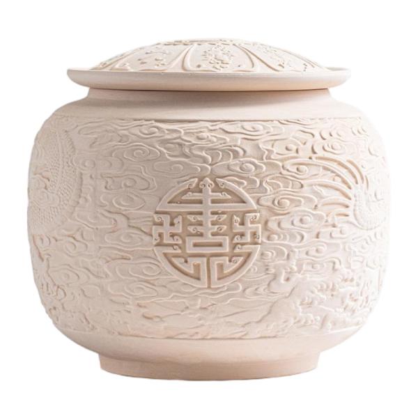 Quality Custom Kaolin Clay Biodegradable Urns Environmentally Friendly With Butterfly Accent for sale