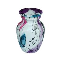 Quality Customized Color Ceramic Funeral Urns Peacock Feather Design For Human Ashes for sale