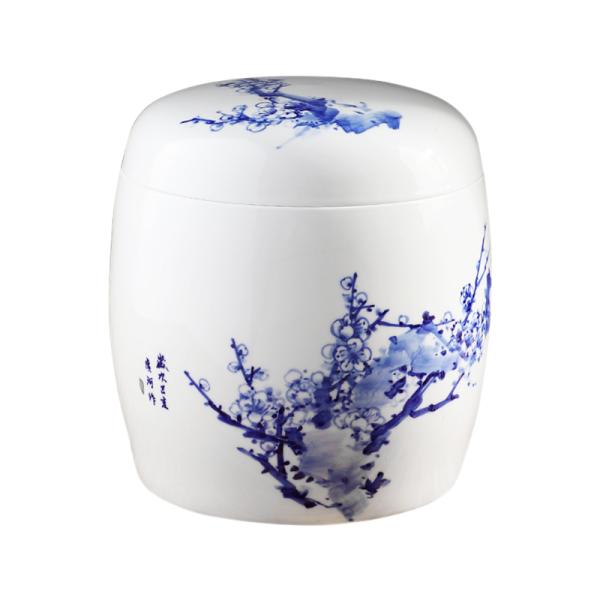 Quality Hand Painted Blue And White Ceramics Memorial Urns OEM ODM Supported for sale