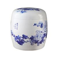 Quality Blue and White Porcelain Cremation Urns for Human Ashes Traditional Floral for sale