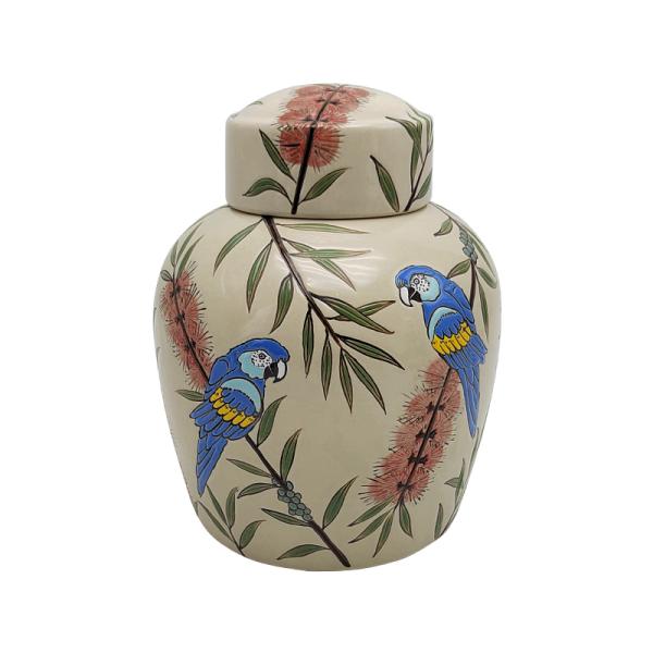 Quality Hand Painted Ceramic Ginger Jar Home Decor OEM Service Smooth Glazed Finish for sale