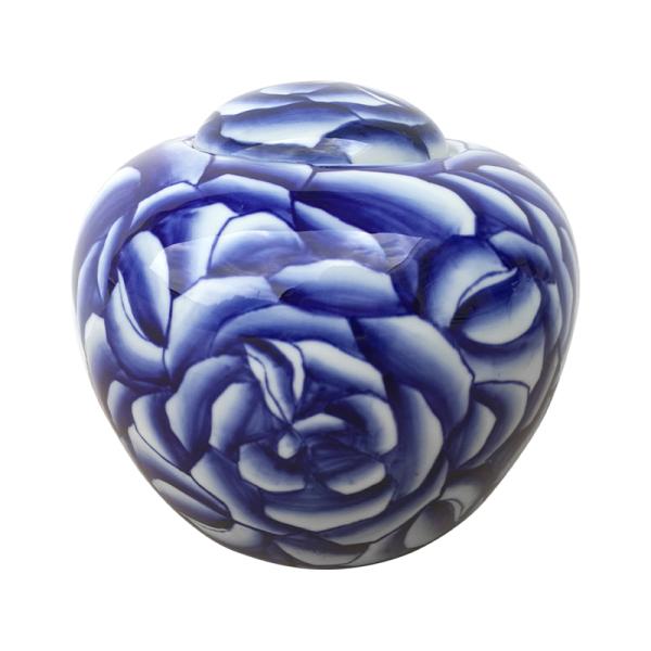 Quality Blue And White Ceramic Cremation Jar Adult Human Ashes Remembrance Moisture Resistant for sale