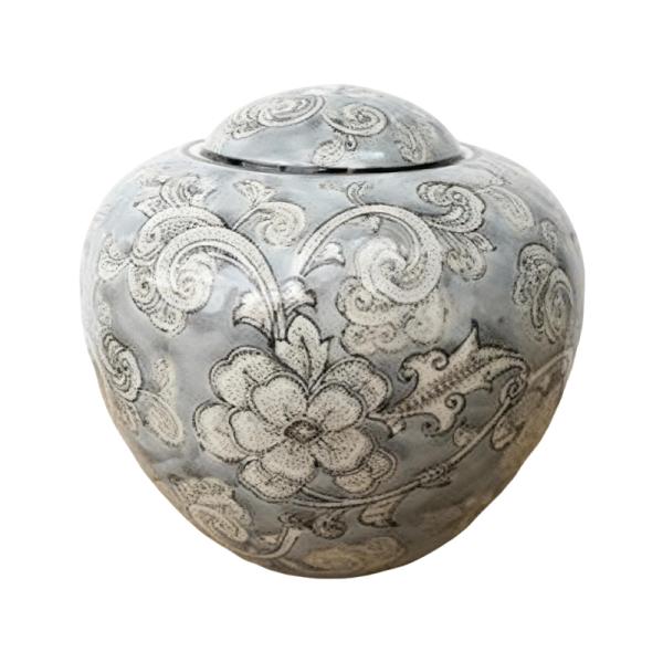 Quality Glossy Finish Ceramic Cremation Ash Jar For Adult Human / Baby Ashes In Loving Memory for sale