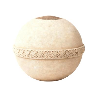 China Customizable Biodegradable Urns For Burial , Beige Sphere Keepsake Cremation Urns for sale