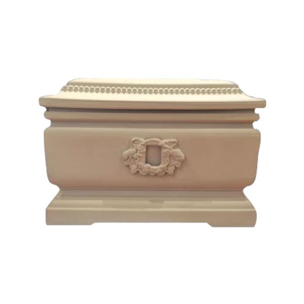 Quality Casket Style Biodegradable Cremation Urns Soft Stone Look Eco Friendly Burial Urns for sale