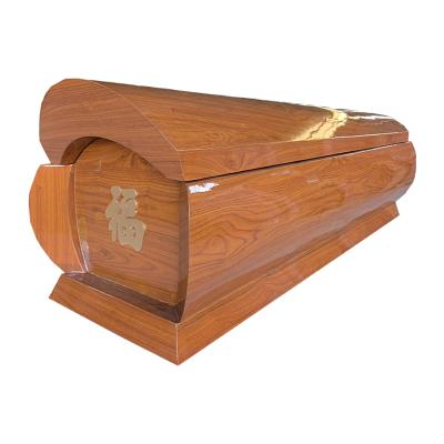 China Custom Size Wooden Caskets For Ashes Smooth Finish Solid Wood Funeral Coffin for sale