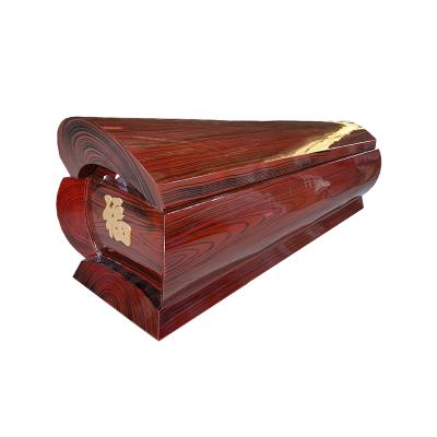China Solid Wood Construction Funeral Casket Custom Colors Wooden Coffin for sale
