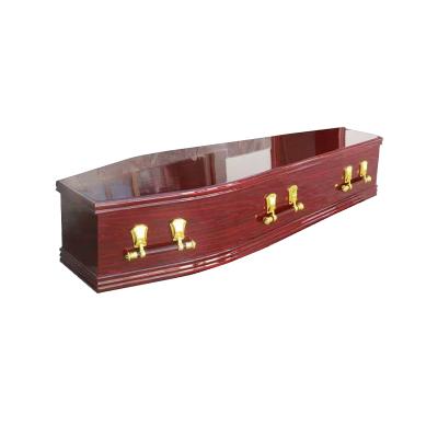 China Polished Surface Classic Wooden Coffins With Satin Interior Multi Design Style for sale