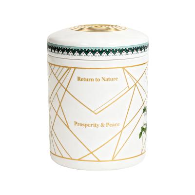 China Ceramic Funeral Urns White Gold Geometric OEM Wholesale for sale