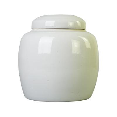 China Ceramic Funeral Urns Glossy White Jar Shape OEM Wholesale for sale