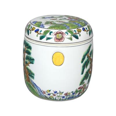 China Ceramic Adult Urns Hand-Painted Landscape OEM Wholesale for sale