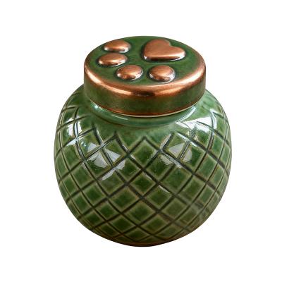 China Ceramic Pet Urns Copper Heart Paw Lid Wholesale Supply for sale