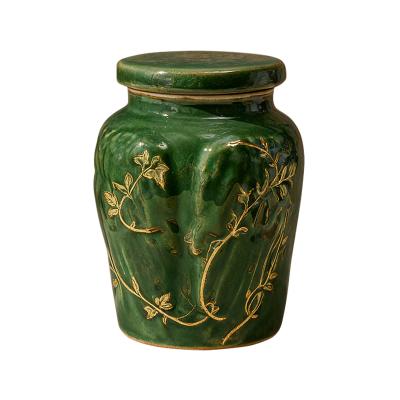 China Premium Ceramic Pet Urns in Green for Businesses for sale