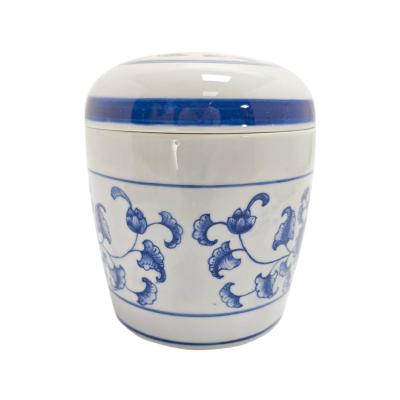 China Ceramic Pet Urns Glossy Finish Traditional Vine Design for sale