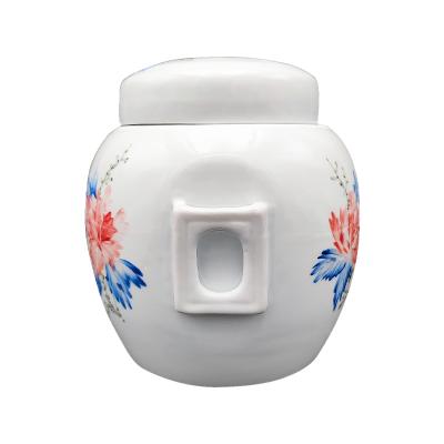 China Ceramic Pet Urns White Red Blue Floral Glossy OEM Wholesale for sale