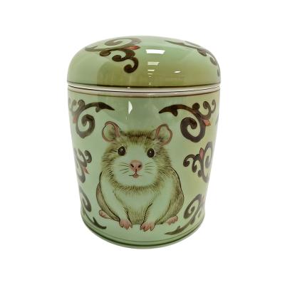 China Collectible Ceramic Pet Urns with Hand-Painted Art for sale