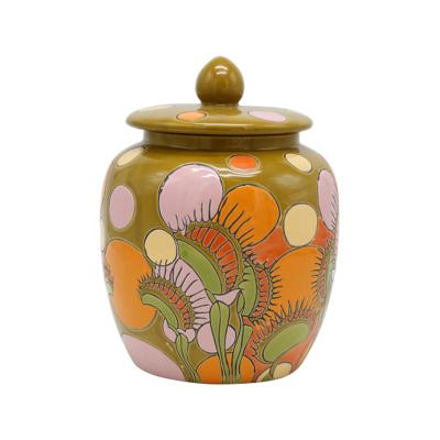 China Ceramic Jars Colorful Floral Pet Urn OEM Wholesale for sale