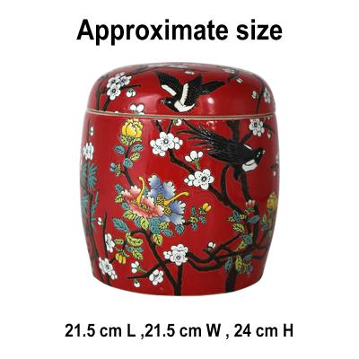 China Ceramic Jars Glossy Red Pattern Pet Urn Bulk Supply for sale
