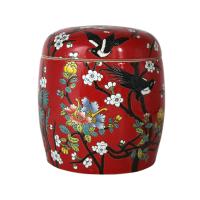 Quality Ceramic Jars Glossy Red Pattern Pet Urn Bulk Supply for sale