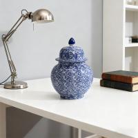 China Ceramic Jars Giftable Blue Speckle Urn Boutique Collection for sale