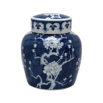 China Ceramic Jars Navy Blue White Floral Pet Urn OEM Wholesale for sale