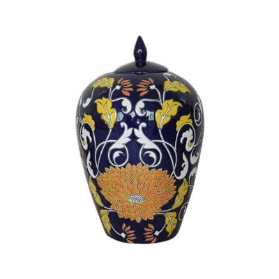China Ceramic Jars Premium Flower Motif Memorial Urn Wholesale for sale