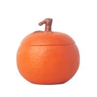 China Ceramic Jars Cute Orange Canister for Tea Snacks for sale