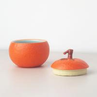 China Ceramic Jars Cute Orange Canister for Tea Snacks for sale