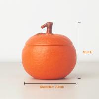 China Ceramic Jars Cute Orange Canister for Tea Snacks for sale