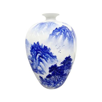 China Landscape Vase Blue And White Ceramics Wholesale Supply for sale