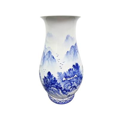 China Blue And White Ceramics High-Gloss Porcelain Vase Supplier for sale