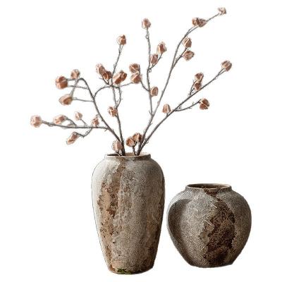 China Decorative Wabi Sabi Vase in Earth Tone Finish for sale