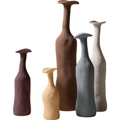 China Handmade Style Ceramic Vase with Sculptural Form for sale