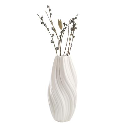China Ripple Texture Ceramic Vase for Modern Home Decor for sale