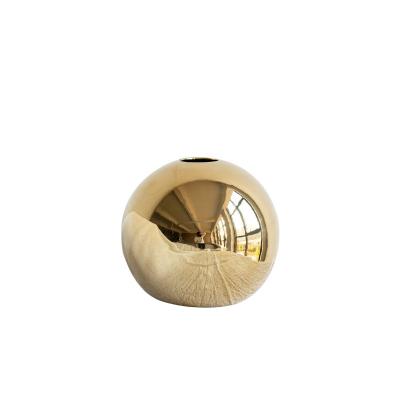China Gold Mirror Sphere Vase for Modern Home Decor for sale