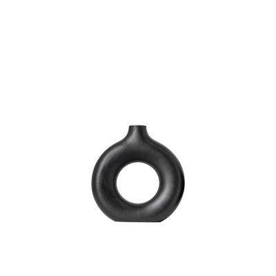 China Sculptural Round Cut Out Vase for Shelf Styling for sale