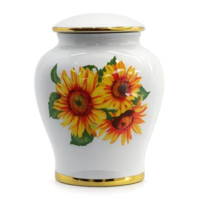 China White Sunflower Urn for Ashes Wholesale Supply for sale