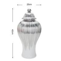 China Decorative Ceramic Ginger Jar with Gold Lines for sale
