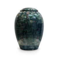 China Glossy Blue Green Ceramic Urn for Ashes for sale