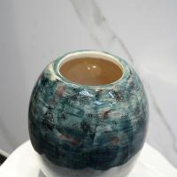 China Glossy Blue Green Ceramic Urn for Ashes for sale