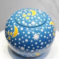 China Celestial Moon and Star Ceramic Cremation Urn for sale