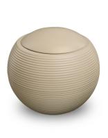 China Modern Round Ceramic Cremation Urn with Ribbed Texture for sale